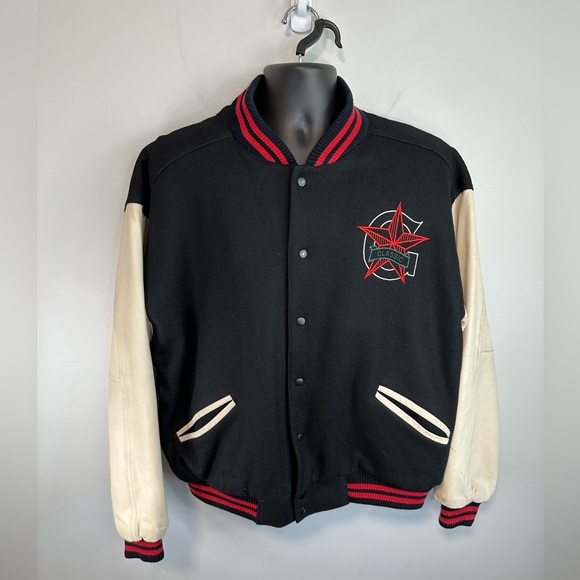 GAP | Jackets & Coats | Vintage Gap Varsity Jacket Wool Leather Size Large Quilted Insulated 9s ...